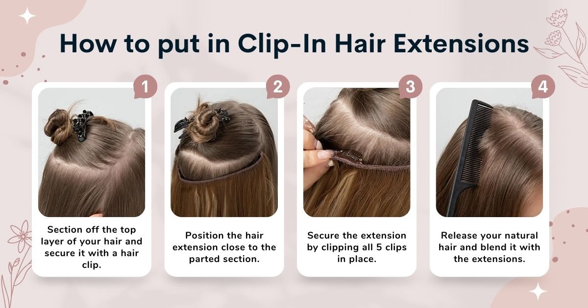 How to Put in Clip-In Hair Extensions – Salty Locks Luxury European ...